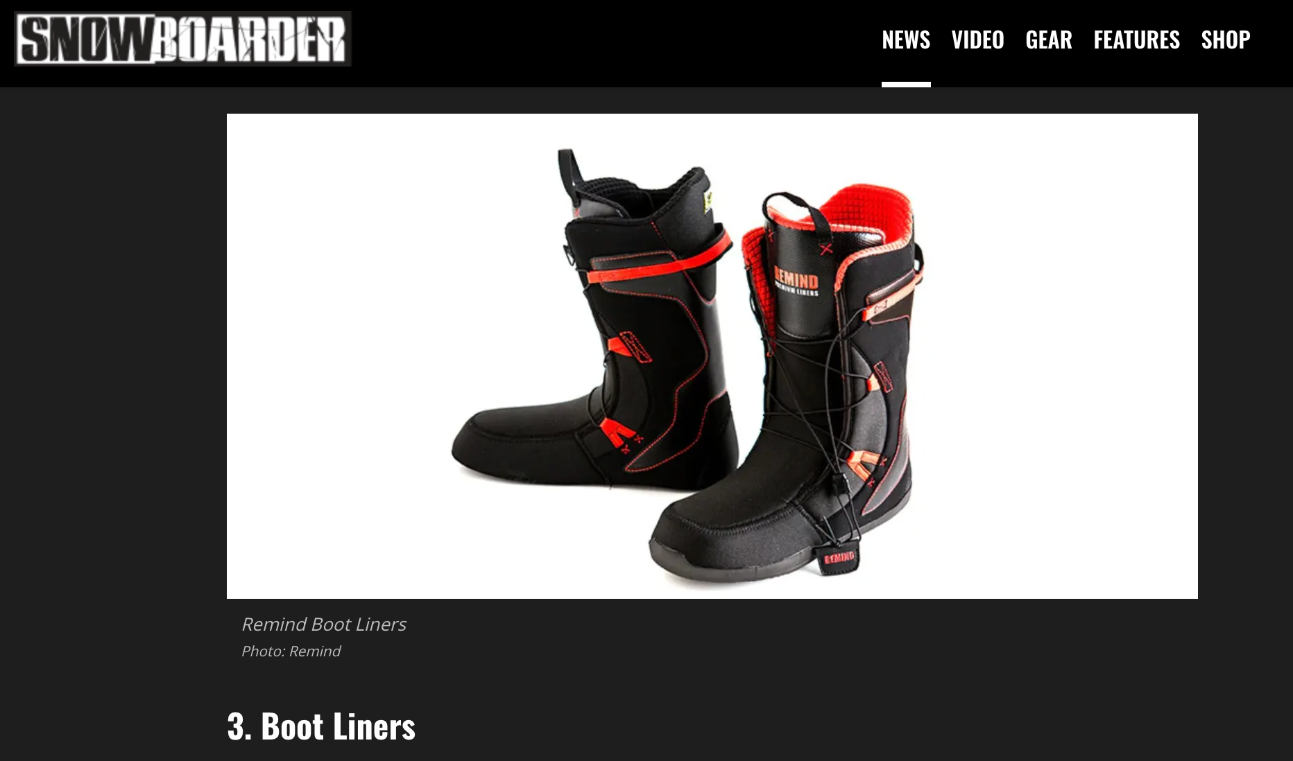 Snowboarder Magazine Features Remind Solution Boot Liner as a Must-Have ...